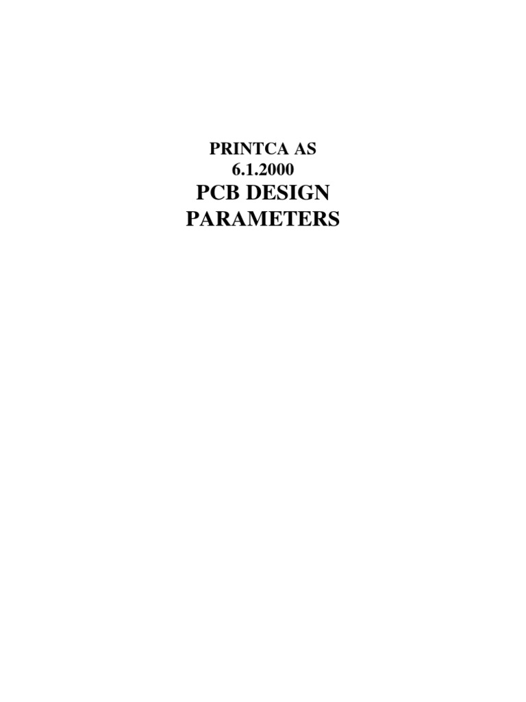 PCB Design Parameters | PDF