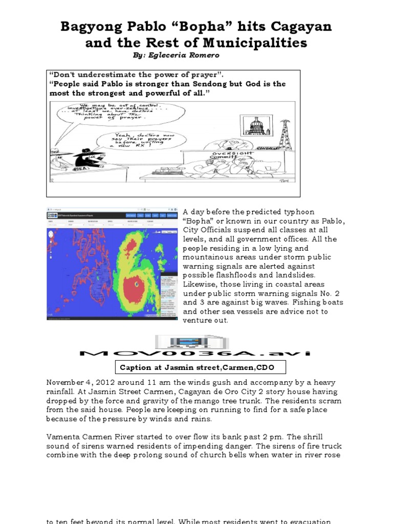 Bagyong Pablo "Bopha" Hits Cagayan and The Rest of Municipalities | PDF ...