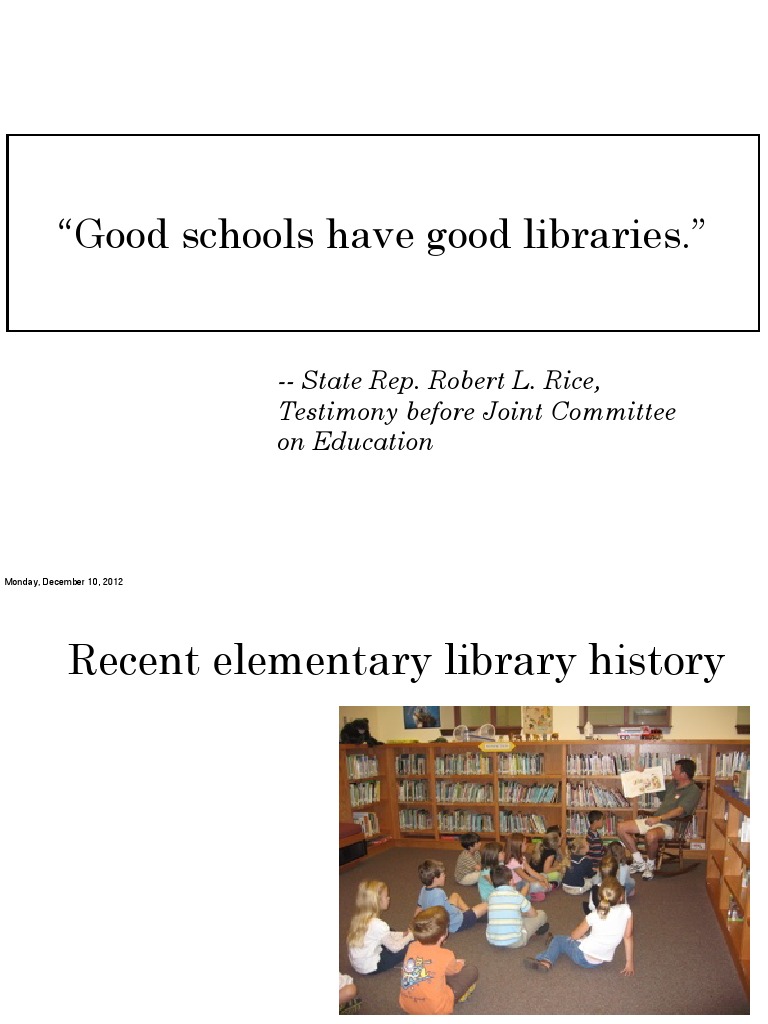 Good Schools Have Good Libraries: 2007 Presentation | PDF | Information ...