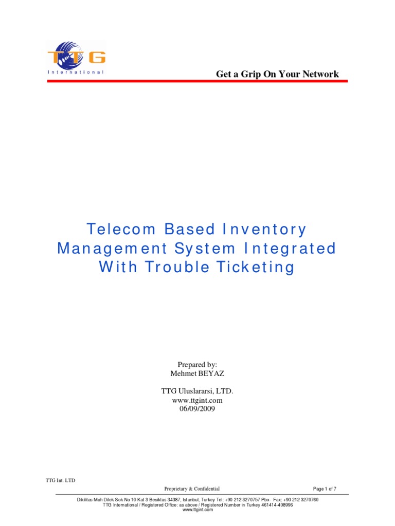 Telecom Based Inventory Management | PDF | Computer Network | Inventory