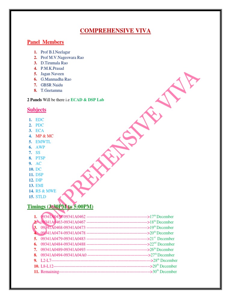 Comprehensive Viva Pdf
