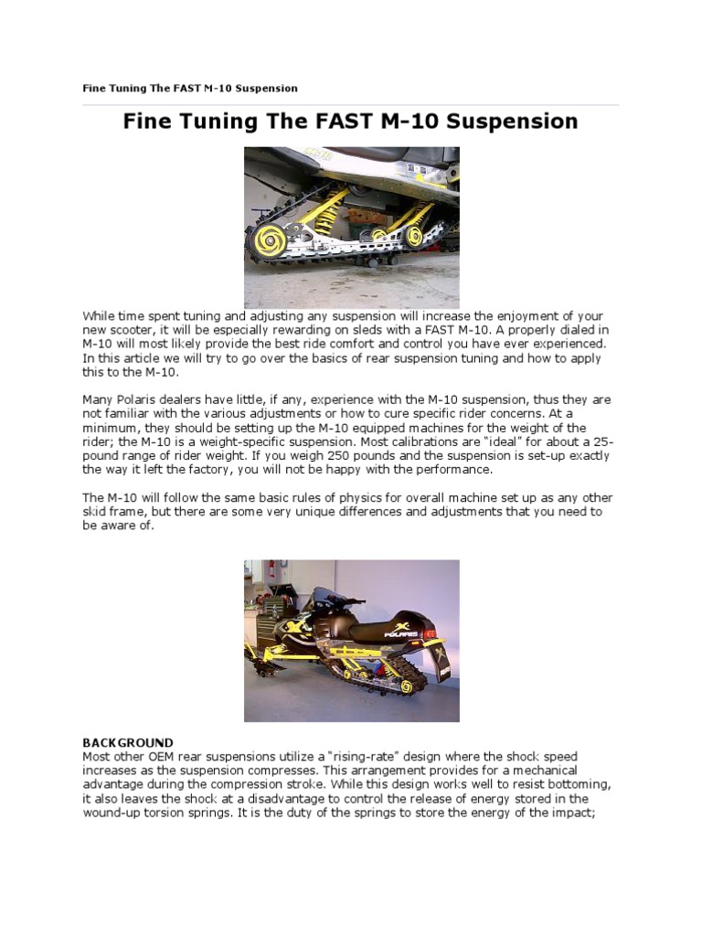 Team Fast m-10 Universal Snowmobile Suspention | PDF | Suspension ...