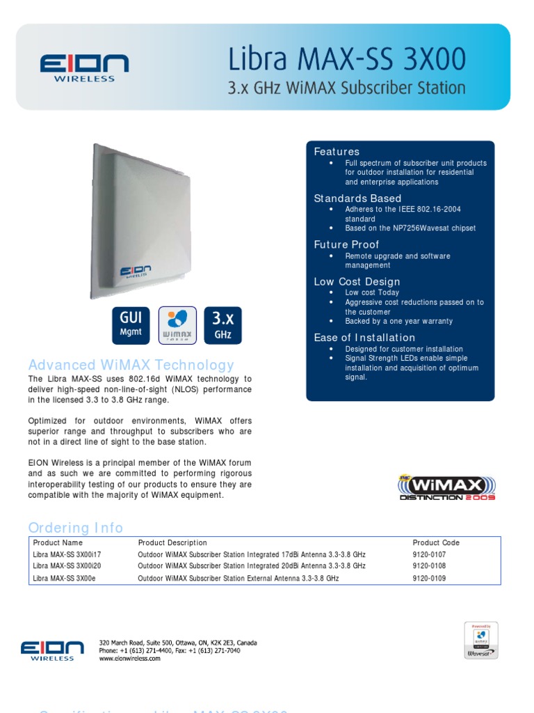 Libra MAX-SS 3X00 PDF | PDF | Wi Max | Physical Layer Protocols