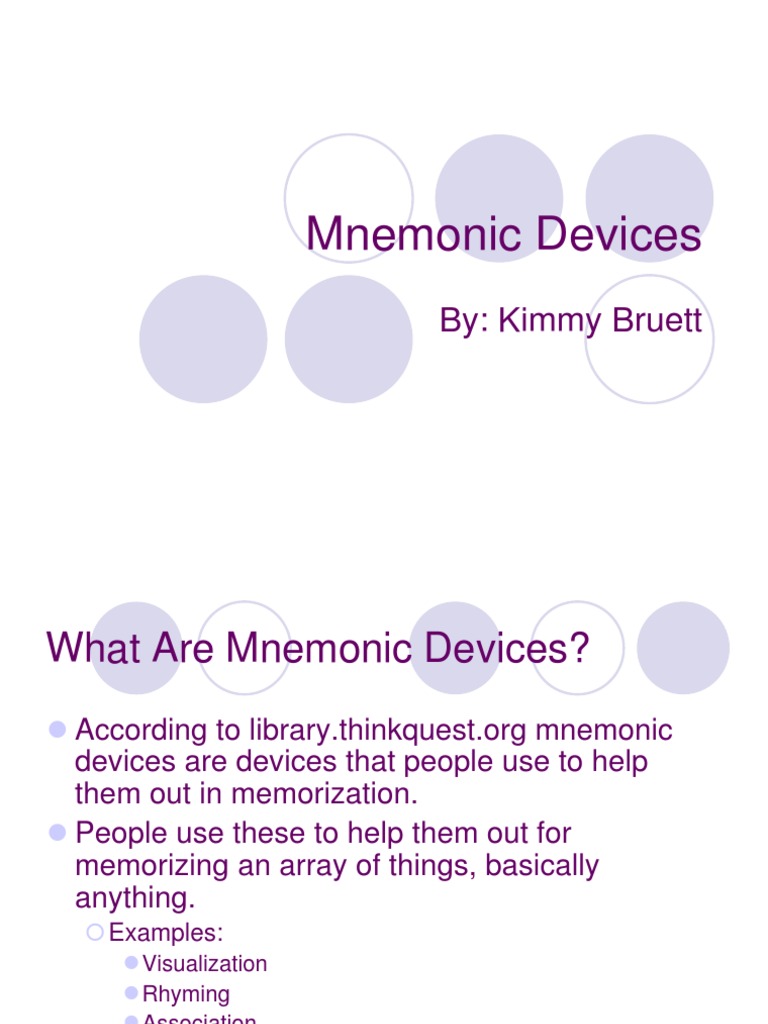 Mnemonic Devices For Math