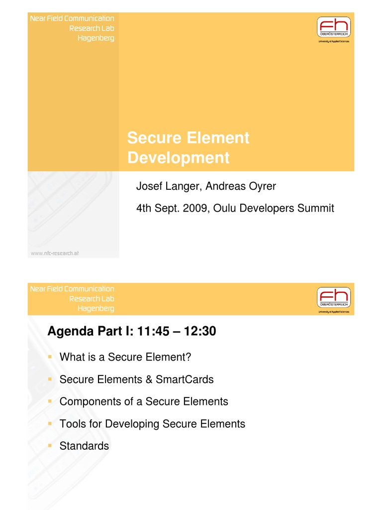 2009 09 01 Secure Element Programming | PDF