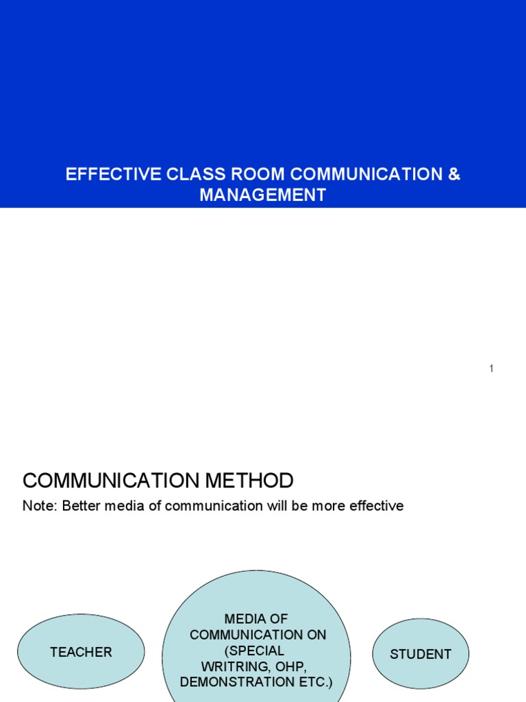 8 Effective Classroom Communication & Management | PDF | Classroom ...