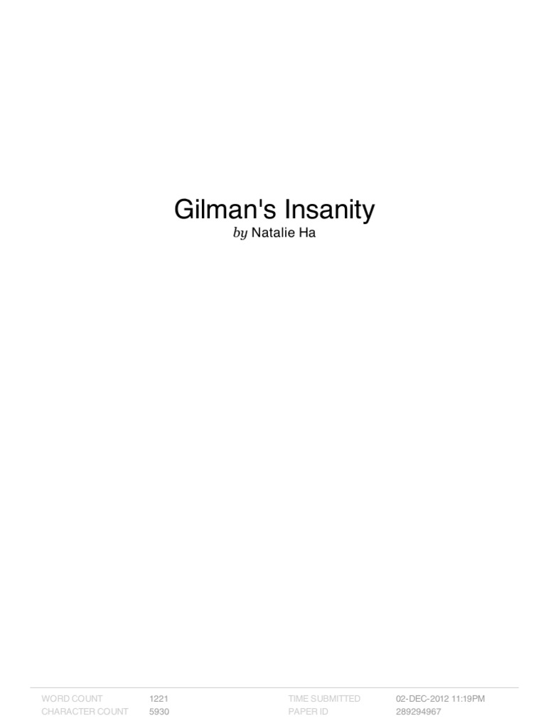 Gilman's Insanity | PDF | Phrase | Clause