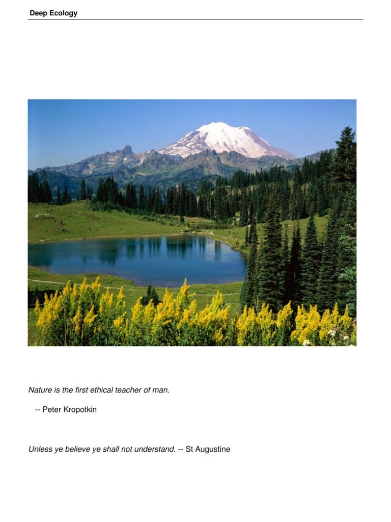 Deep Ecology | PDF | Ecology | Natural Environment