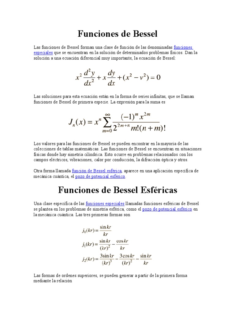 Funciones de Bessel | Ecuaciones | Ecuación de Schrödinger