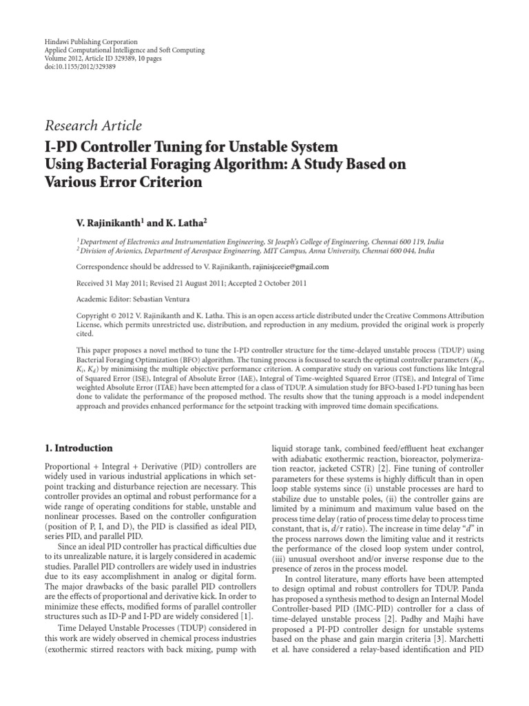 I-PD Controller Tuning | PDF | Systems Theory | Cybernetics
