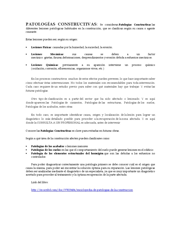 Patologías Constructivas | PDF