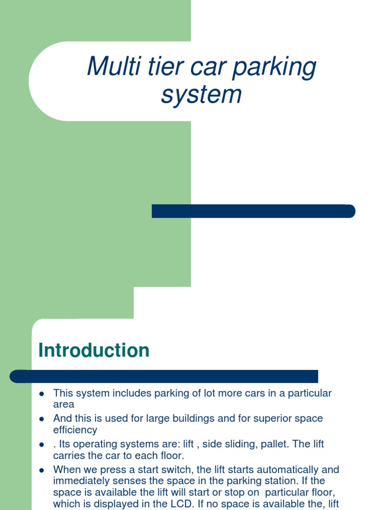Multi-Tier Car Parking System Overview | PDF | Parking Lot | Radio ...