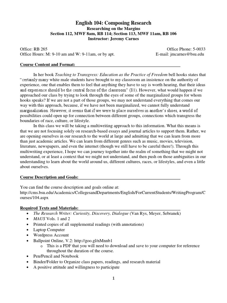 English 104 Syllabus Pdf Plagiarism Essays 