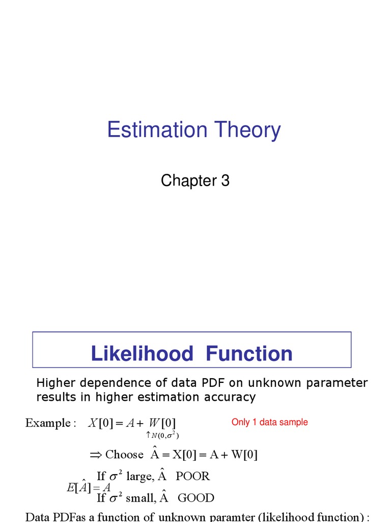 Estimation Theory Estimation Theory | PDF | Covariance | Estimator