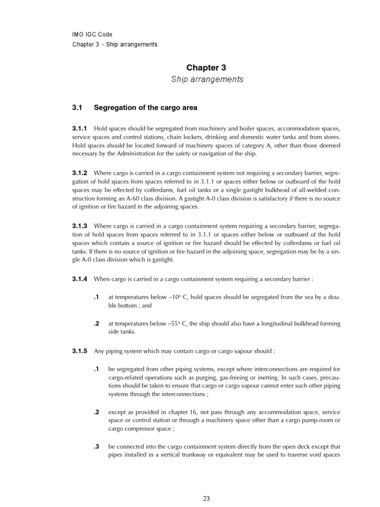 Ship Arrangements: 3.1 Segregation of The Cargo Area | PDF