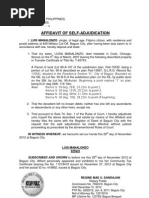 Affidavit of Self Adjudication-Sample | PDF | Affidavit | Legal Documents