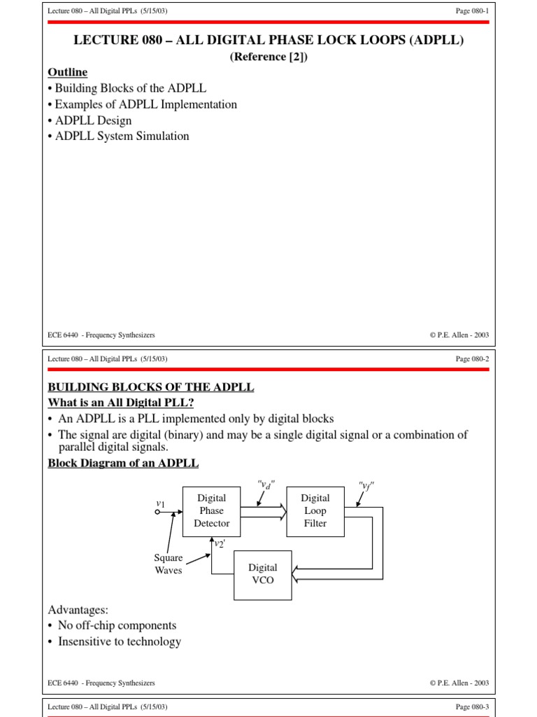 Lecture 080 All Digital Phase Lock Loops Adpll Reference 2