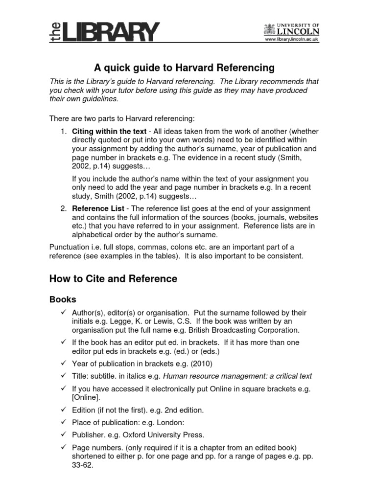 Harvard Referencing Guide | PDF | Newspapers | Ellipsis