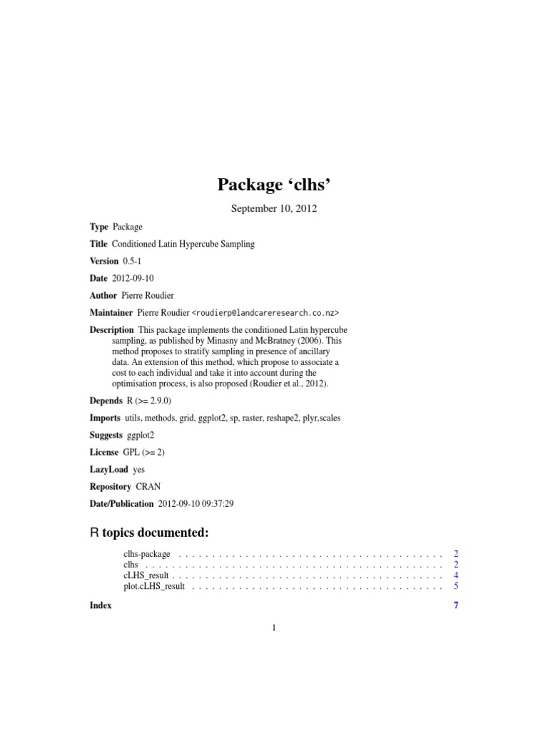 Package CLHS': R Topics Documented | Download Free PDF | Array Data Structure | Sampling ...