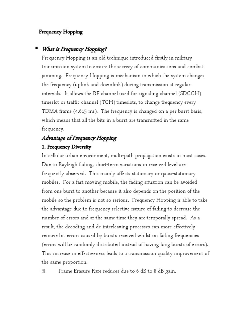 What Is Frequency Hopping? | PDF