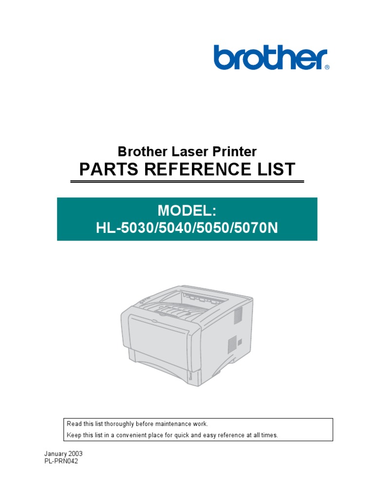 Brother HL-5030/5040/5050 Parts List | PDF | Printed Circuit Board ...
