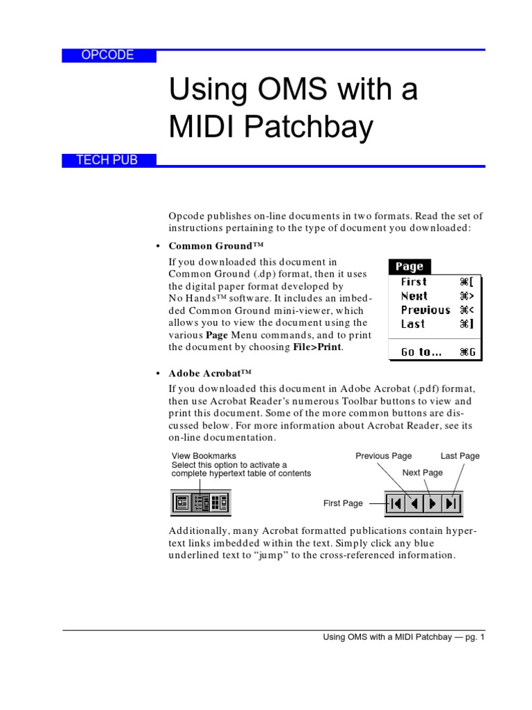 Opcode Using OMS With A MIDI Patchbay 1996 | PDF | Input/Output ...