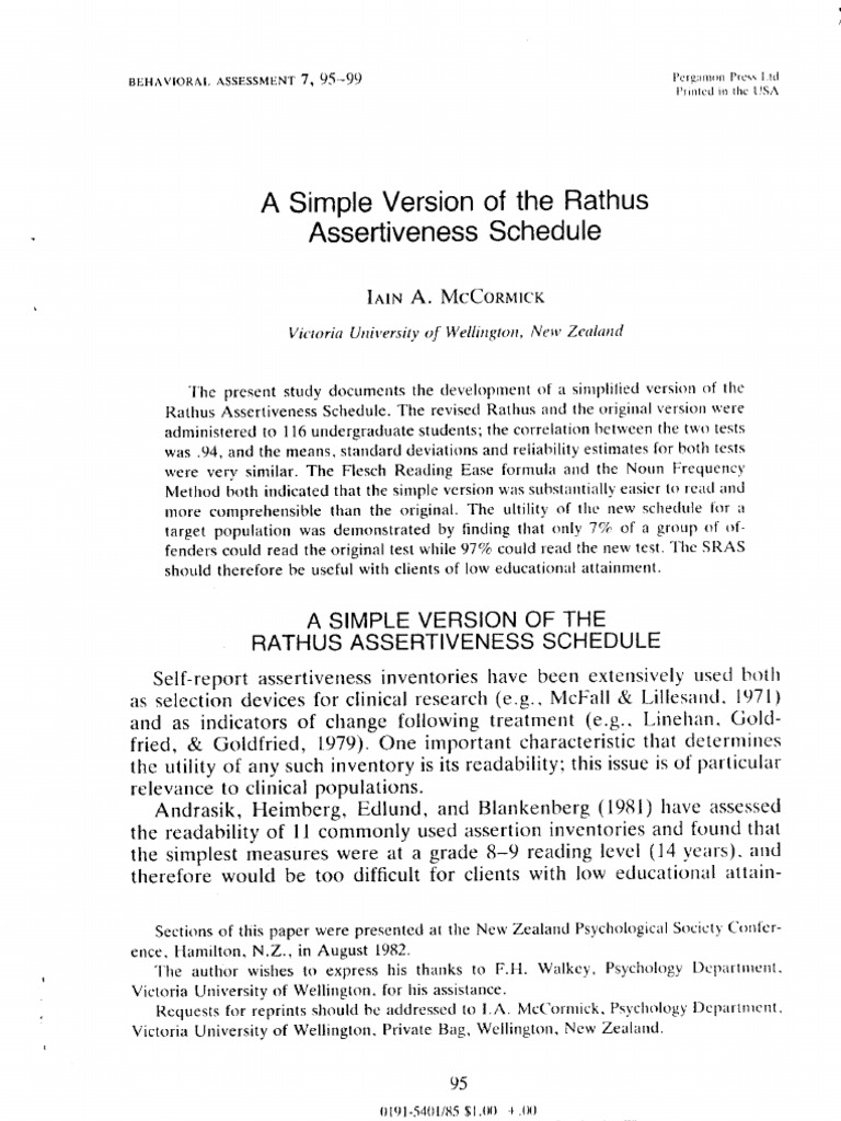 A Simple Version of The Rathus - 0 | PDF | Self-Improvement | Science ...