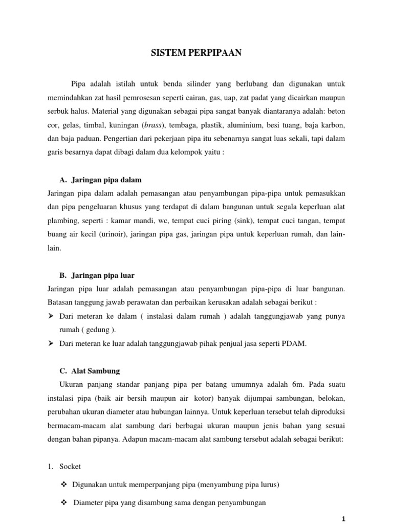 Panduan Sistem Perpipaan Pdf