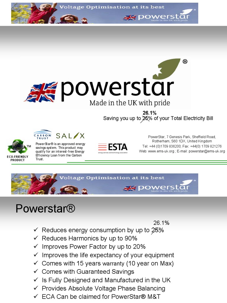 Saving You Up To 25% of Your Total Electricity Bill: Powerstar® Is An Approved Energy | PDF ...
