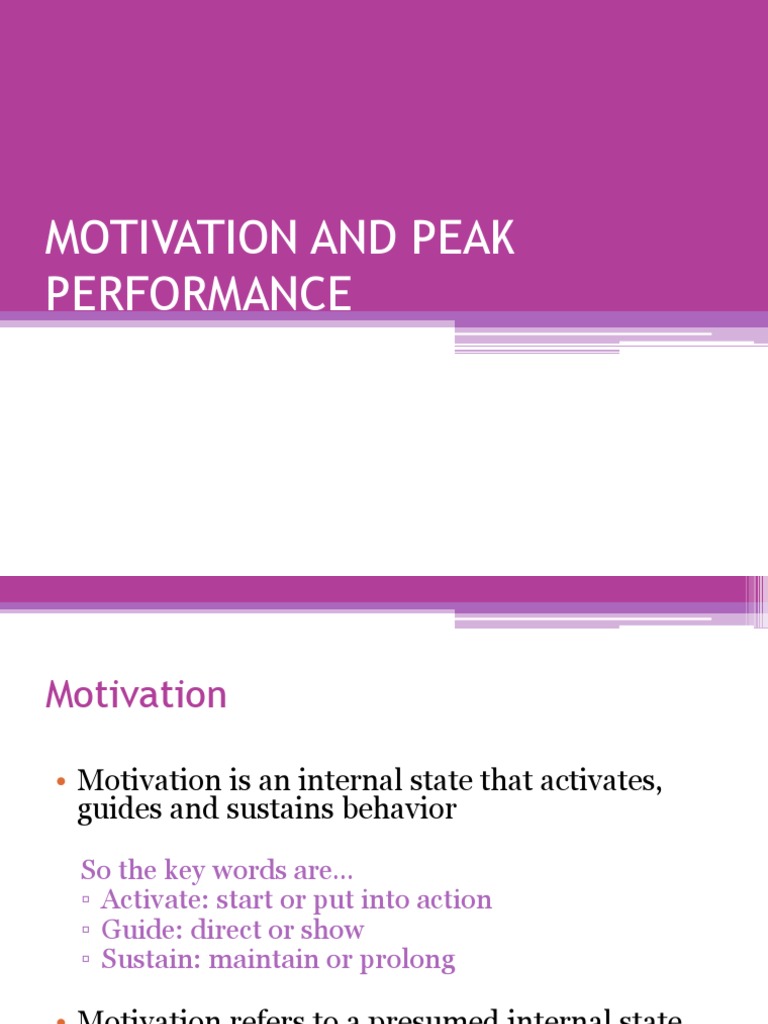 Session 13 Motivation and Peak Performance | PDF | Motivation ...