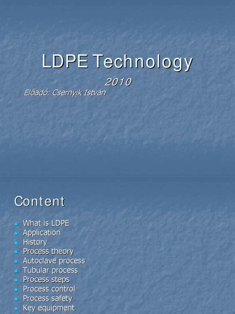 LDPE Eloallitasa | PDF | Extrusion | Gas Compressor