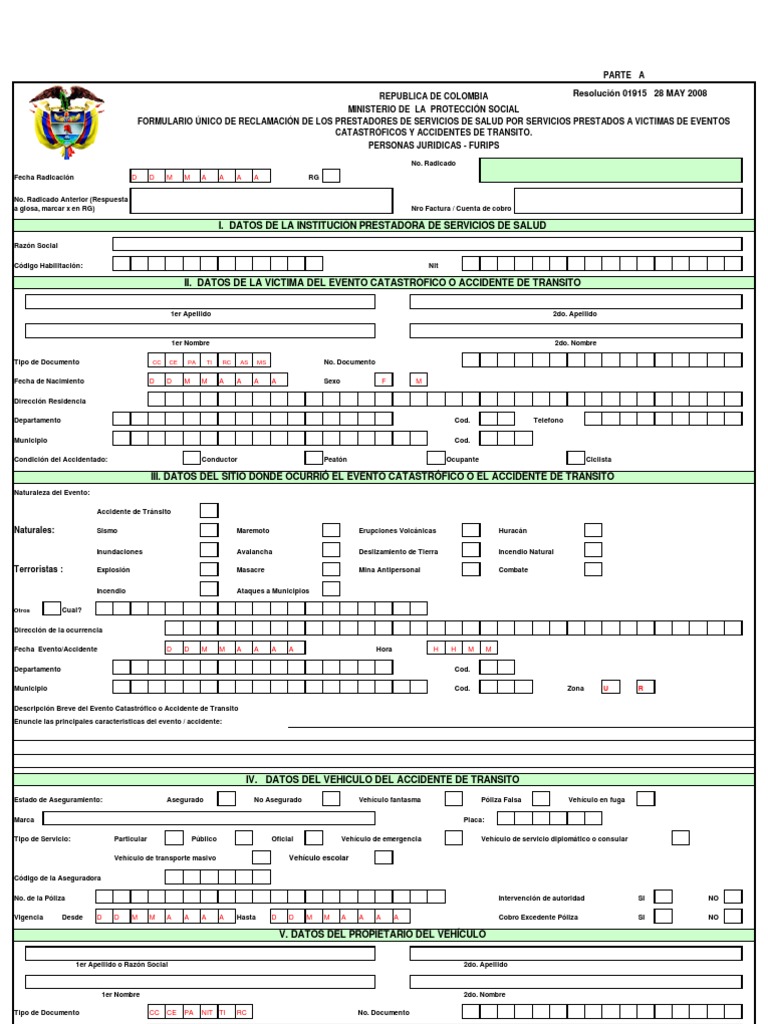 Formulario + Nico de Reclamaciones-Furips | PDF | Ambulancia | Bienestar