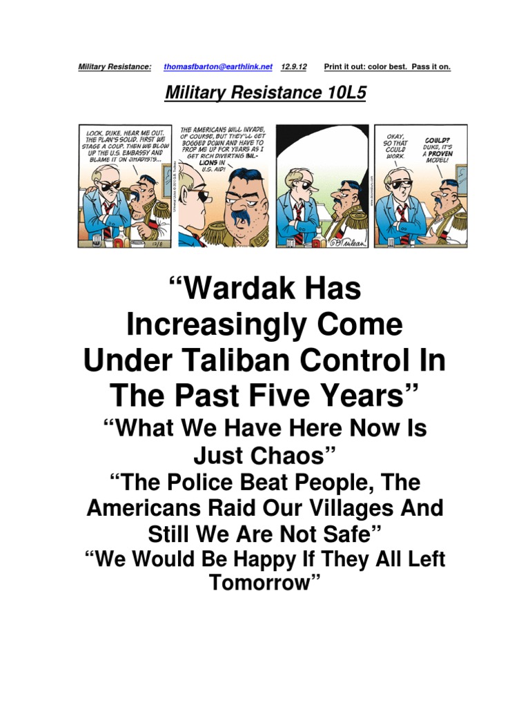 Wardak Has Increasingly Come Under Taliban Control in The Past Five ...