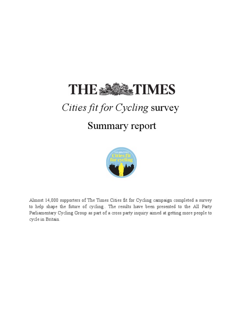 Final Report On Cycling Survey - 17.09 | Download Free PDF | Cycling ...