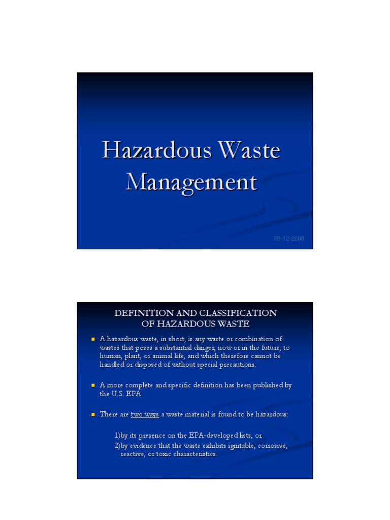 Hazardous Waste Management CCC | PDF | Hazardous Waste | Explosive Material
