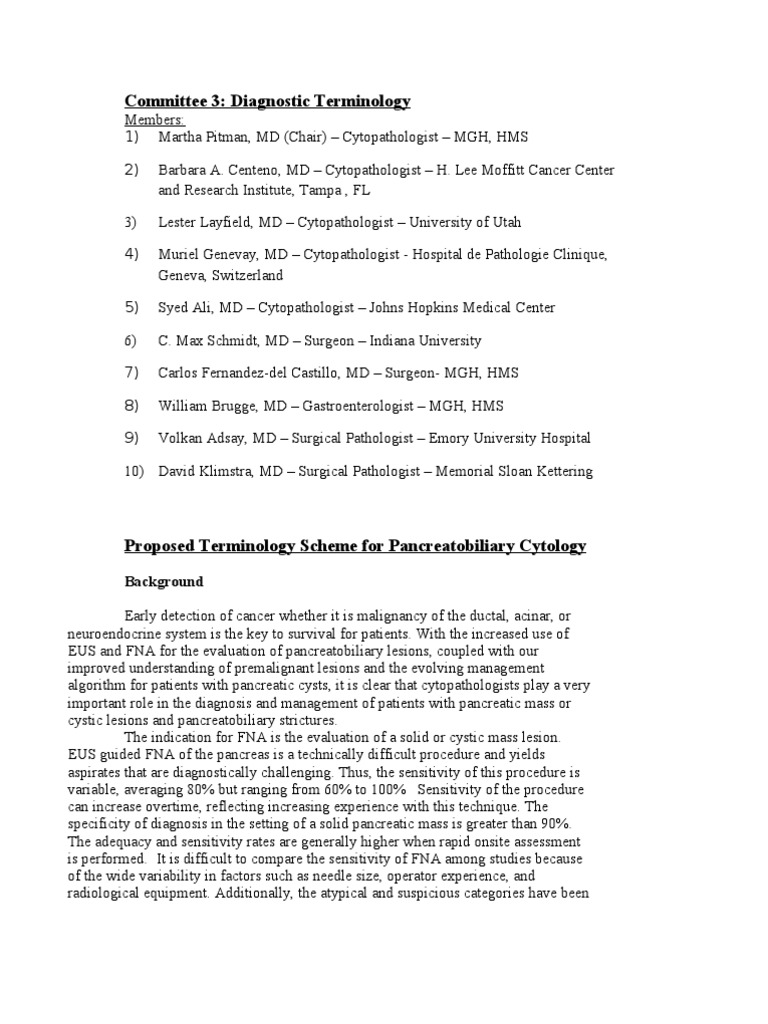 Final Draft Terminology Document 5 1 12 | PDF | Neoplasms | Pancreatic ...