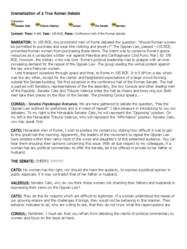 Skit - Rome's Oppian Law | Download Free PDF | Ancient Europe | Ancient ...