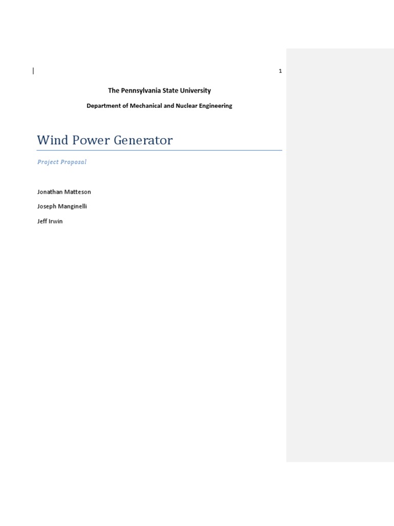 Wind Turbine Design Report | PDF | Wind Power | Gear