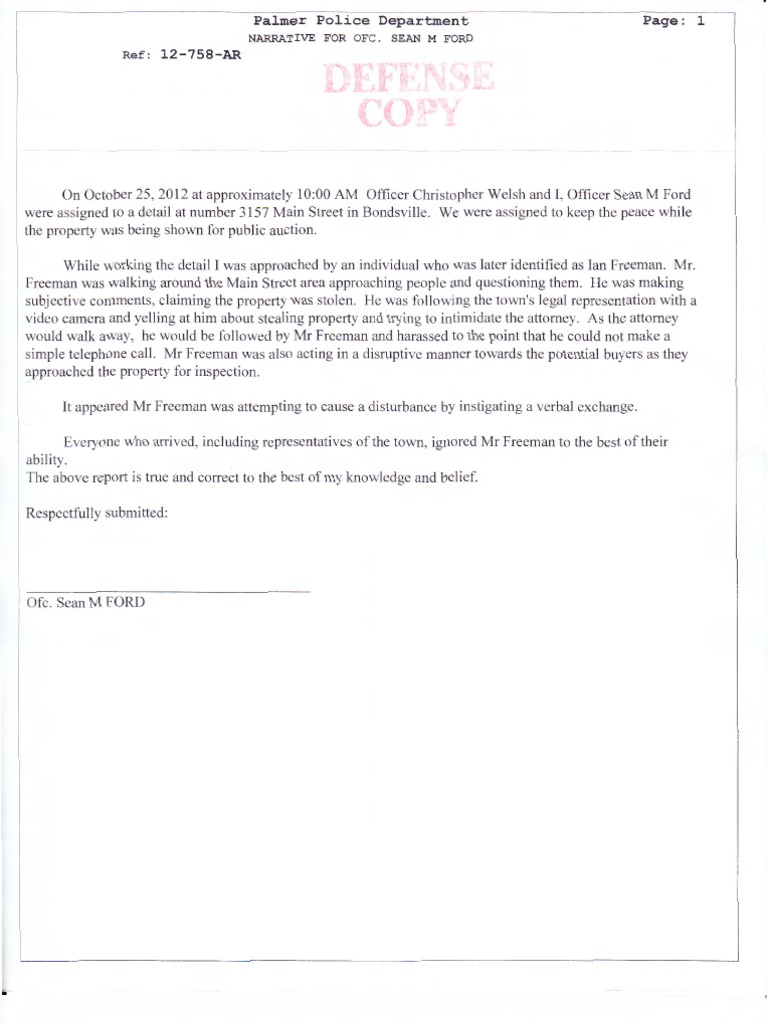Ian Freeman's "Disorderly" Complaint Nolle Prosequi | PDF | Virtue ...