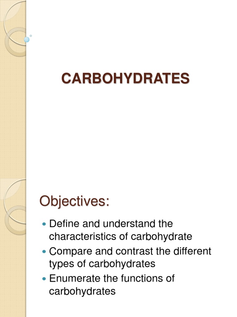 Functions and Types of Carbohydrates | PDF | Carbohydrates | Glucose