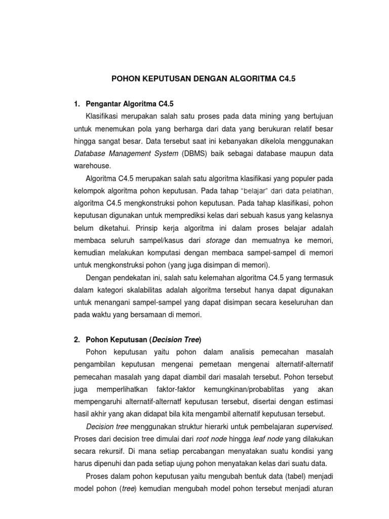 Algoritma C4.5 | PDF