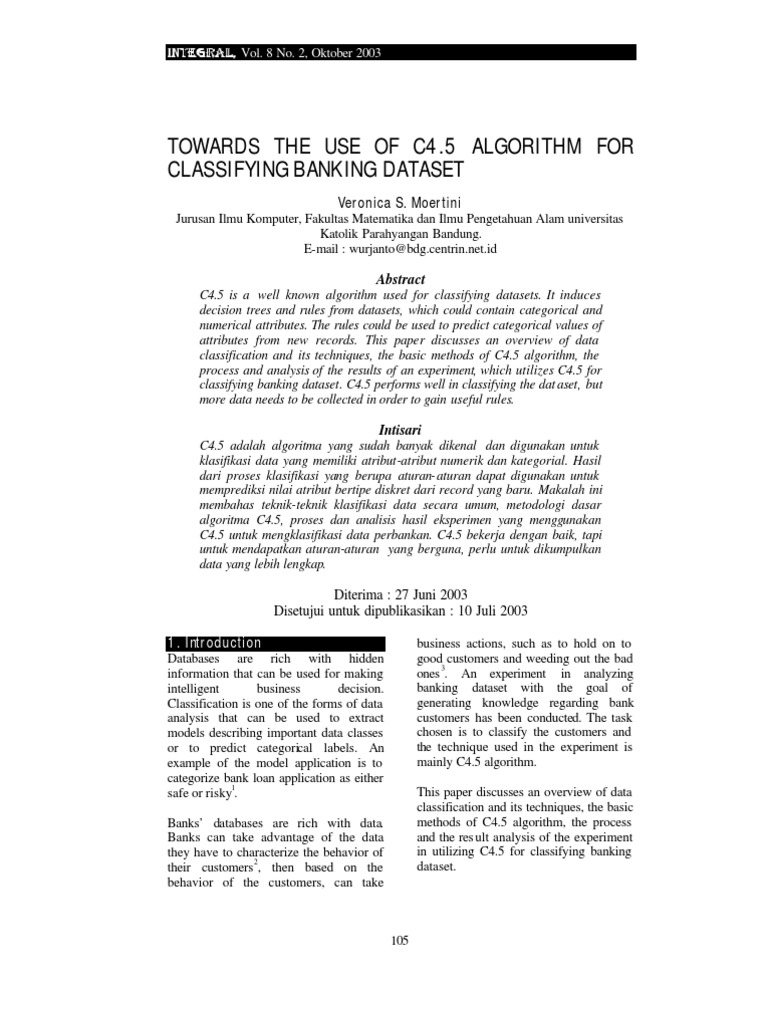 C45 Algorithm Pdf Statistical Classification Machine Learning 