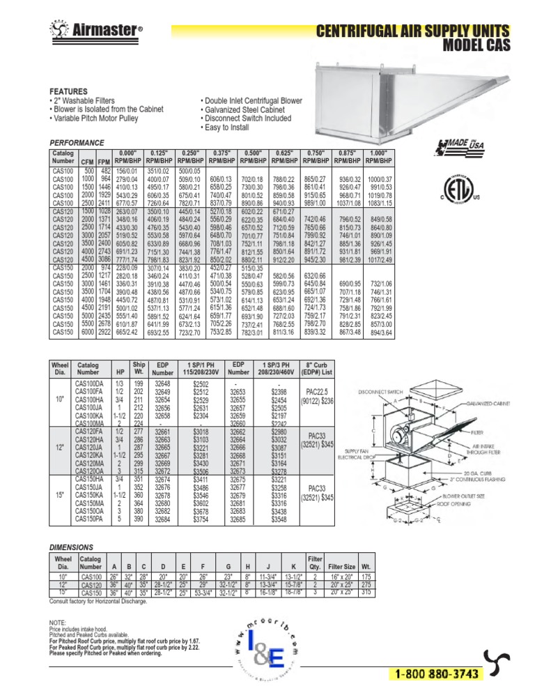 Air Supply Units Centrifugal CAS | PDF
