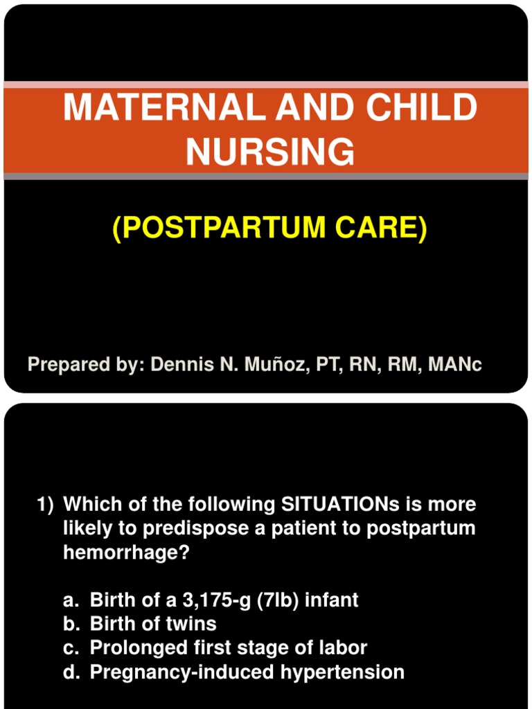 Postpartum Nursing Care Guidelines | PDF | Childbirth | Postpartum Period