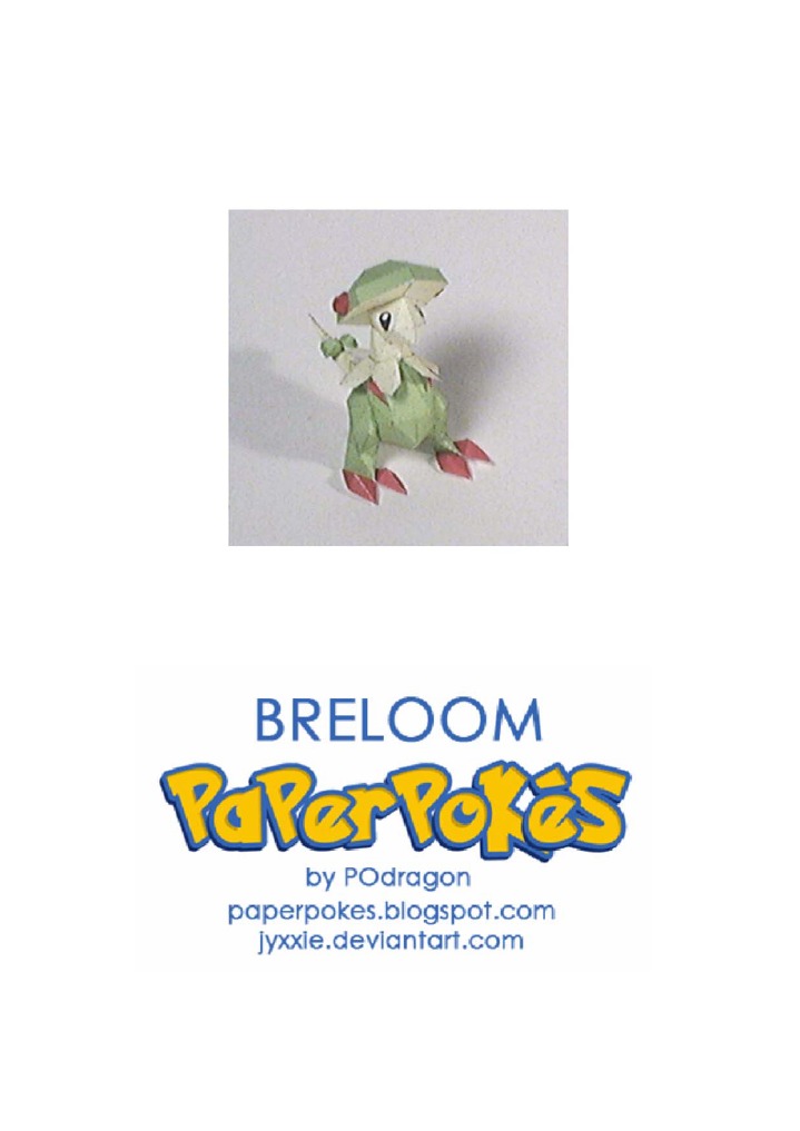 Breloom Pokemon Papercraft | PDF
