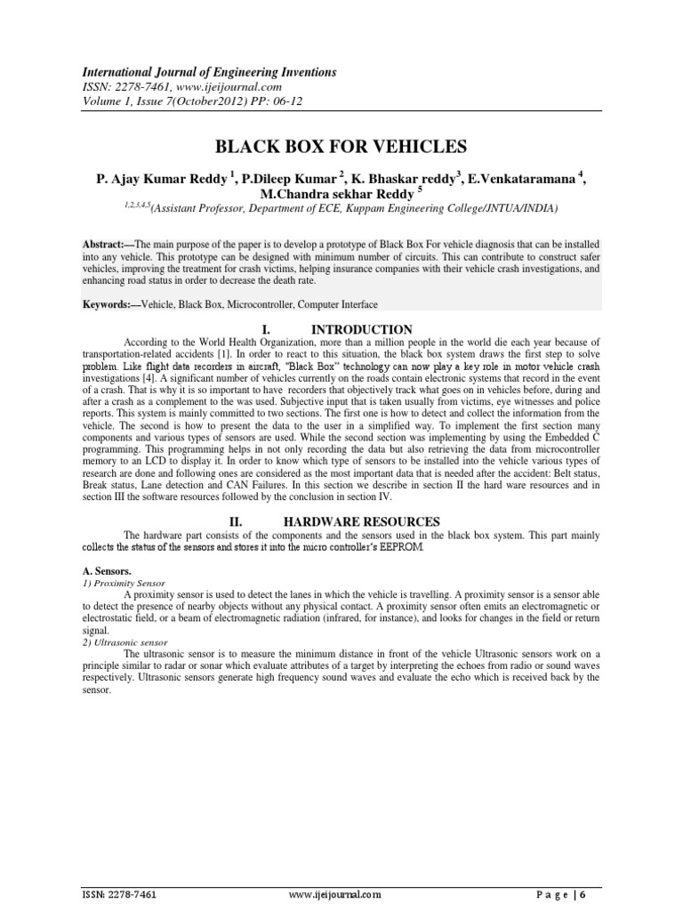 Black Box For Vehicles | PDF