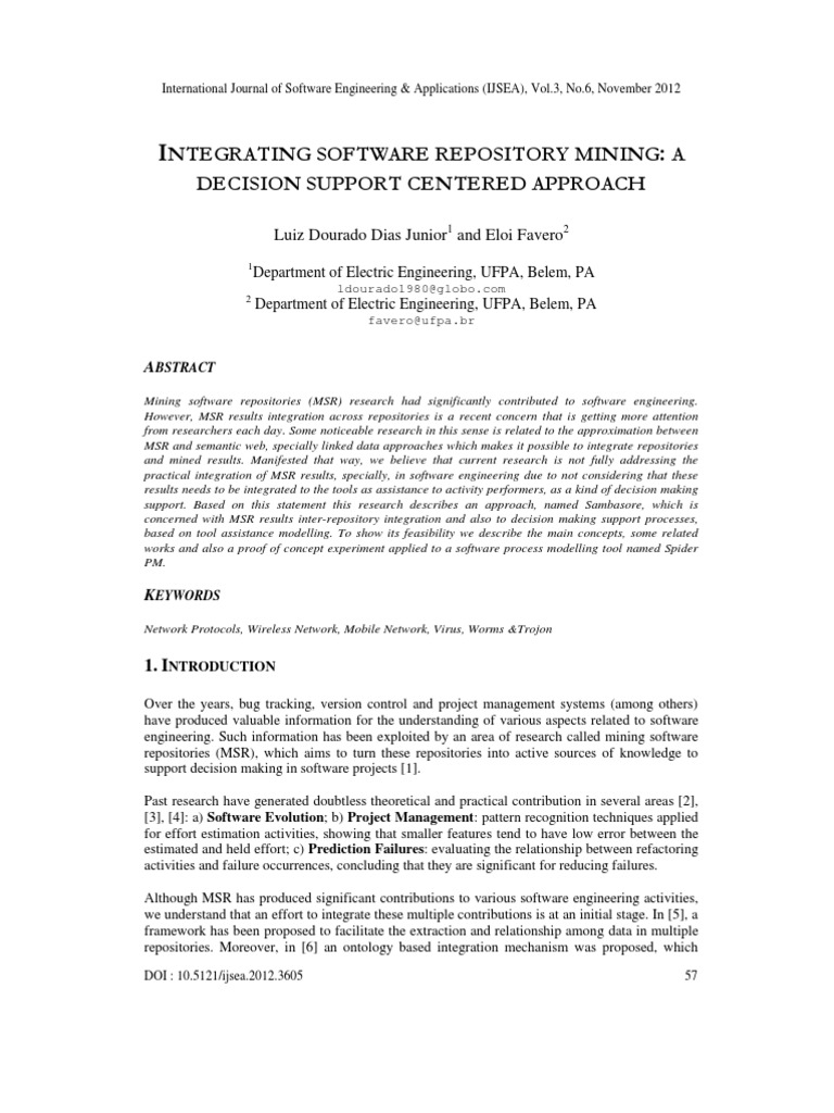 Ntegrating Software Repository Mining A Decision Support Centered ...