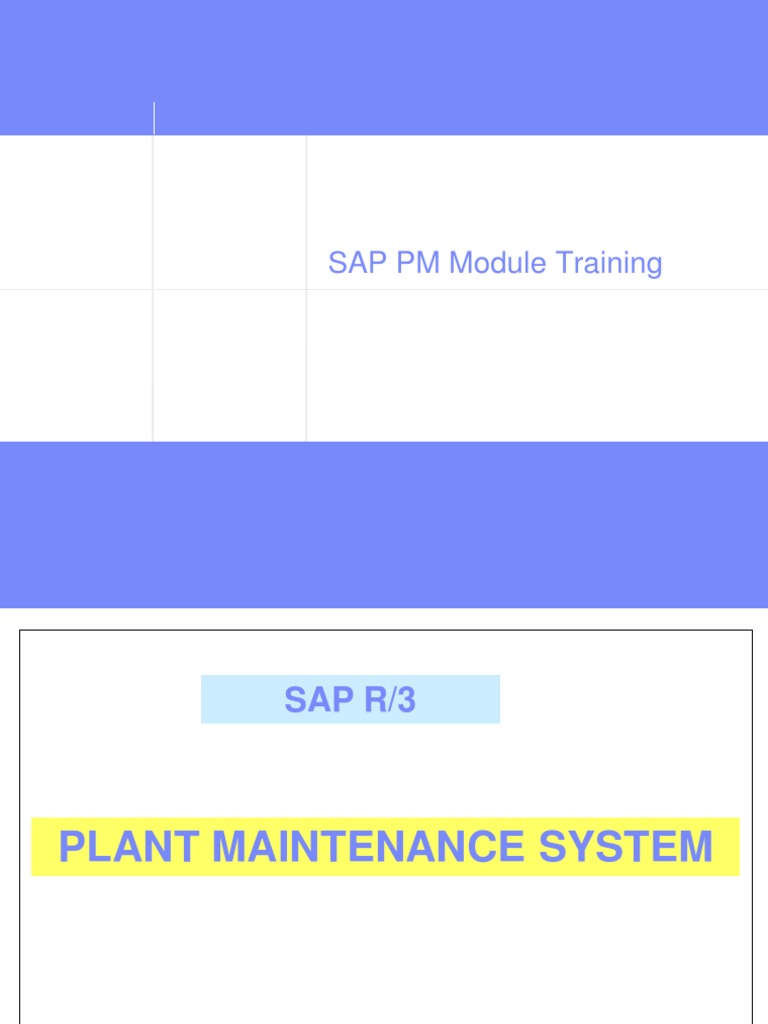 SAP PM Module Training Overview | PDF | Machines | Transmission (Mechanics)