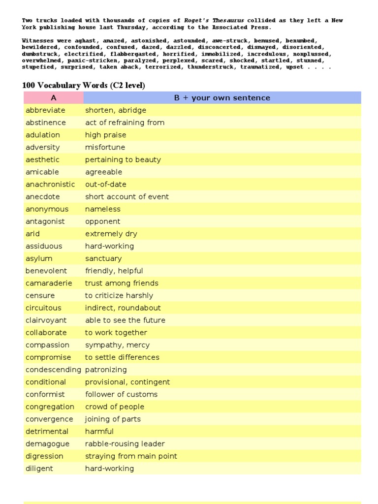 100 Most Common SAT Words | PDF | Metaphysics Of Mind | Emotions