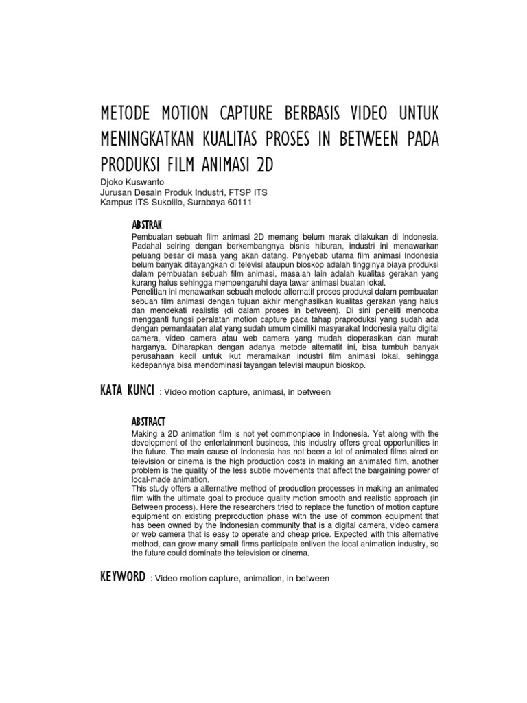 Metode Motion Capture | PDF